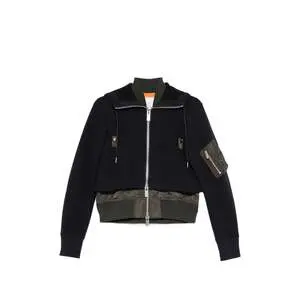 Sacai Navy Layered Bomber Jacket - Blue