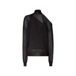Fendi Silk Organza Cut-out Turtleneck Sweater