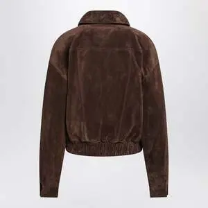 Saint Laurent Vintage Suede Leather Jacket In Ebony