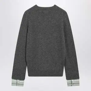 Prada Wool And Cashmere Sweater With Shirt Cuff Detail
