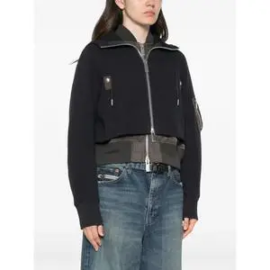 Sacai Layered Paneled Bomber Jacket - Blue