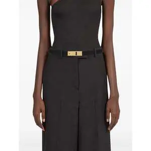 FERRAGAMO Extendable Belt With Geometric Gancini Buckle