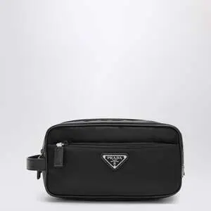 Prada Re-nylon And Leather Pouch - Black