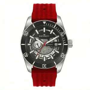 KENNETT WATCHES & ACCESSORIES Kennett Viktor Automatic Watch With Fkm Waffle Strap - Red