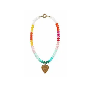 JUNIE Name Eli Rainbow Gemstone Necklace