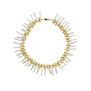 THE BULUMS Solar Tides Baroque Pearl And Gold Necklace - White/gold