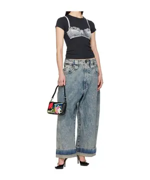 Vaquera Low-waisted Wide-leg Jeans With Rolled Cuffs