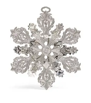 THE LONDON CHRISTMAS COMPANY Gold-plated Snowflake Tree Decoration - Silver
