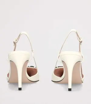 Valentino Garavani Leather Vlogo Slingback Pumps 80