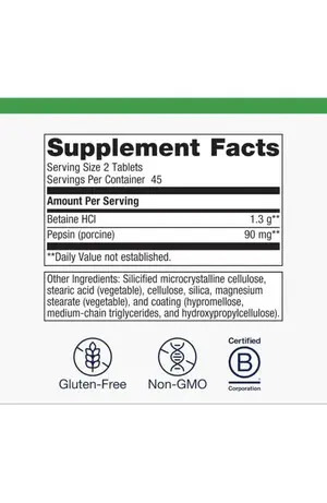 METAGENICS Spectrazyme Digestive Support Capsules With Betaine Hcl And Pepsin 90 Capsules - None