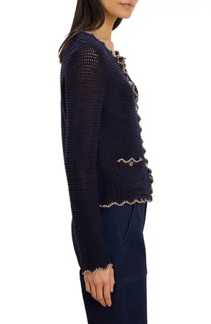 NIC+ZOE Trimmed Mesh Cardigan