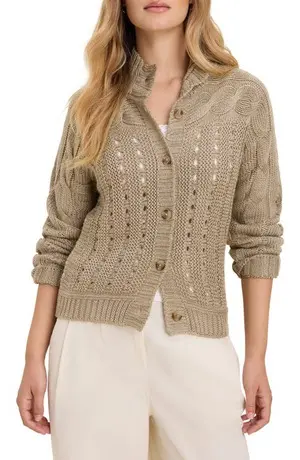 NZ BY NIC AND ZOE Cable Knit Cardigan - Malt