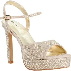Dune London Embellished Ankle Strap Platform Sandals - Gold