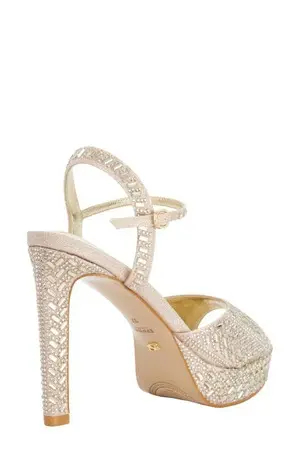 Dune London Embellished Ankle Strap Platform Sandals - Gold