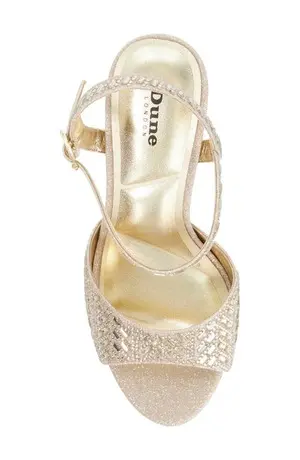 Dune London Embellished Ankle Strap Platform Sandals - Gold