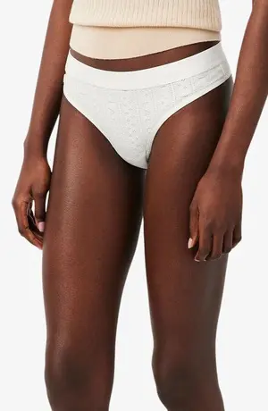 Lacoste Pointelle Logo Thong