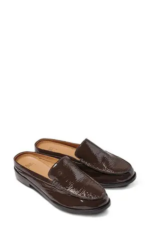 Beek Owlet Flat Leather Mule - Coffee