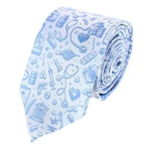Trafalgar Medical Alert Silk Necktie - Light Blue