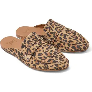 Beek Mallard Leather Flat Mule - Leopard
