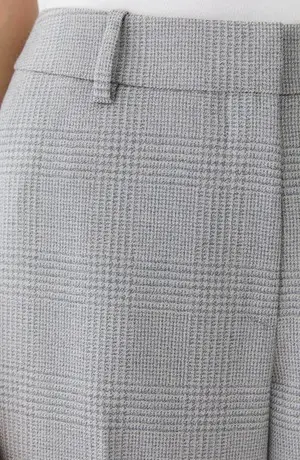 Lafayette 148 New York Glen Plaid Wool Trousers