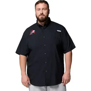 Columbia Arkansas Razorbacks Big & Tall Tamiami Omni-shade Button-down Shirt - Black