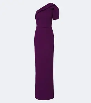 Safiyaa Millie Belted Crêpe Gown - Purple