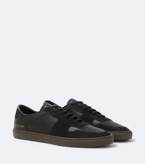 COMMON PROJECTS Bball Duo Suede-trimmed Leather Sneakers - Black