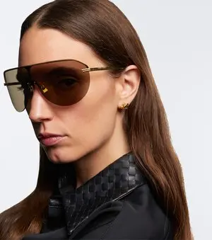 Bottega Veneta Ribbon Aviator Sunglasses - Gold