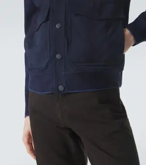 Canali Suede Bomber Jacket
