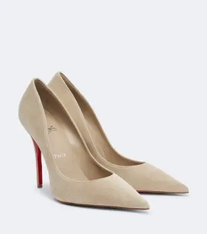 CHRISTIAN LOUBOUTIN Miss Z Suede Pumps - Beige