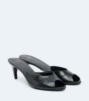 JUDE Cave Leather Mules - Black