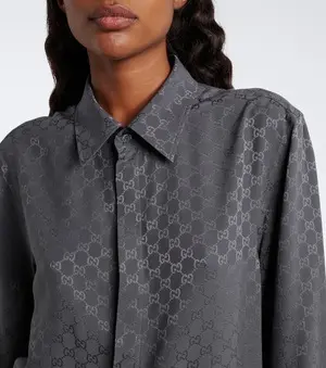 Gucci Gg Printed Silk Twill Shirt