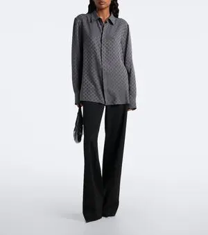 Gucci Gg Printed Silk Twill Shirt