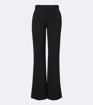 THE ROW Coleman Wool Gabardine Flared Pants - Black