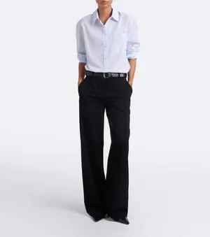 THE ROW Coleman Wool Gabardine Flared Pants