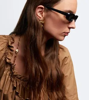 Saint Laurent Sl 557 Shade Plump Rectangular Sunglasses - Black
