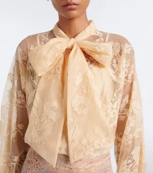 Zimmermann Valiant Tie-neck Lace Blouse