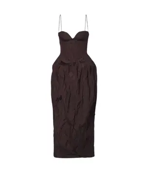 Magda Butrym Gathered Bustier Maxi Dress - Brown
