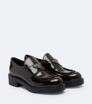 Prada Chocolate Leather Loafers - Brown