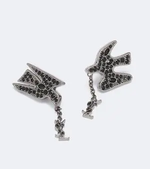 Saint Laurent Cassandre Crystal-embellished Earrings