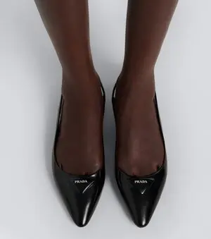 Prada Leather Slingback Ballet Flats