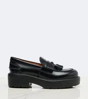 Miu Miu Leather Platform Loafers