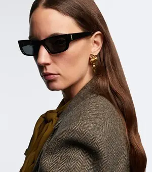 Saint Laurent Jazz Rectangular Sunglasses - Black