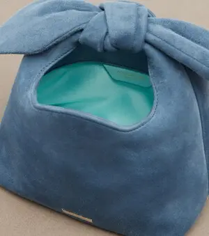 AQUAZZURA Bow Tie Mini Suede Top-handle Bag