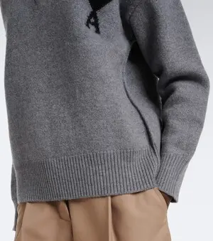 AMI Paris De Coeur Wool Polo Sweater