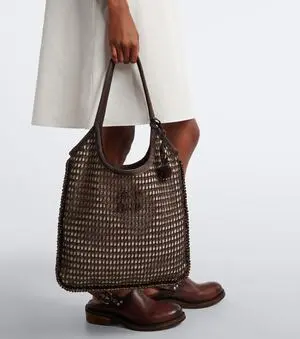 Miu Miu Ivy Medium Raffia Crochet Shopper