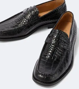Our Legacy Light Croc-effect Leather Loafers