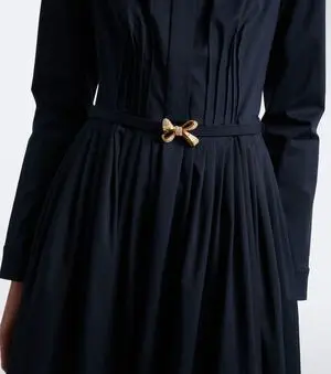 Oscar De La Renta Embellished Cotton Shirt Dress