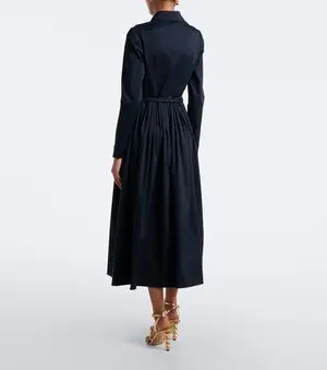 Oscar De La Renta Embellished Cotton Shirt Dress