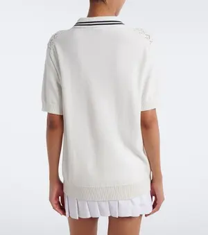 Miu Miu Open-knit Cotton Polo Shirt